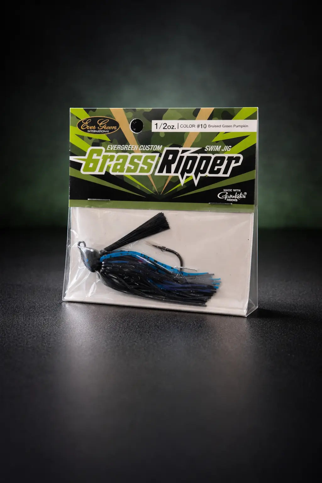 Evergreen Grass Ripper Swimjig - 1/2oz Bruised Green Pumpkin – Lucky ...